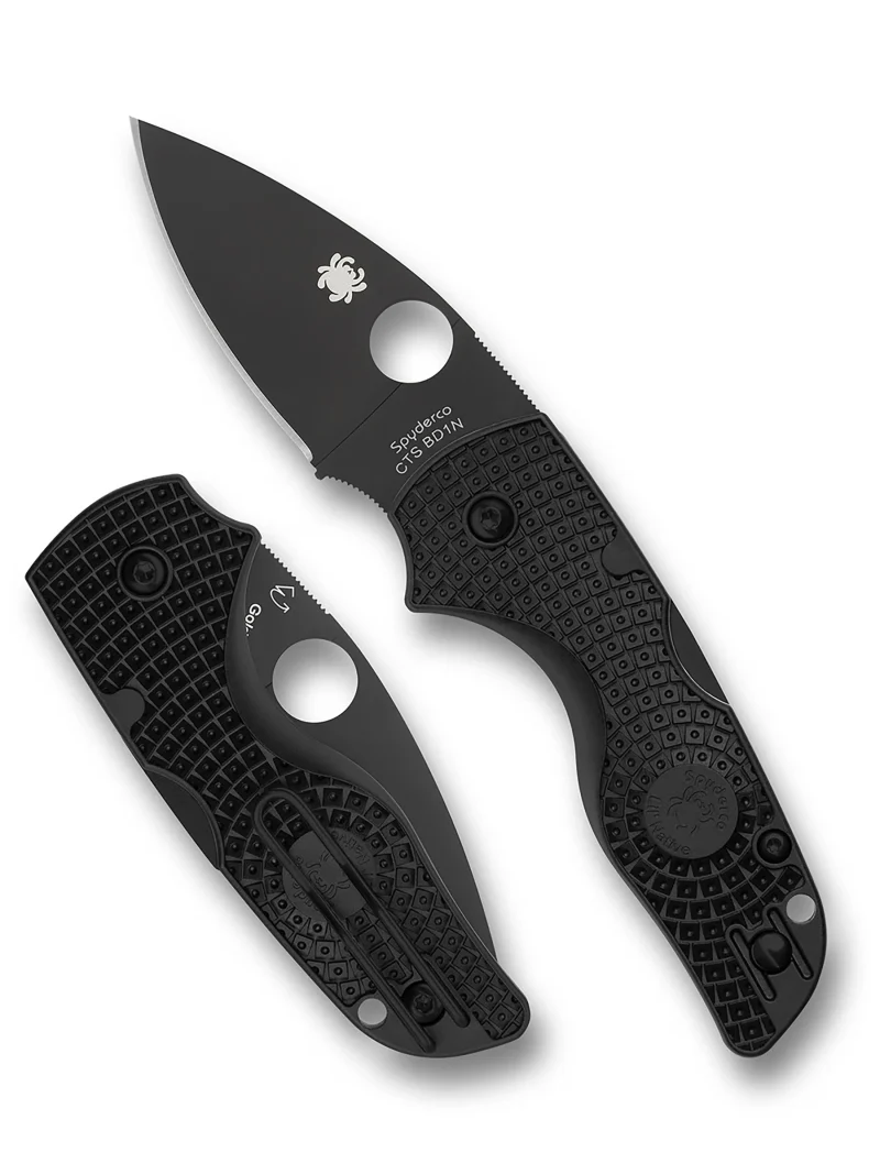 Spyderco Lil Native Black Crni Lightweight Blackblade Plain Edge
